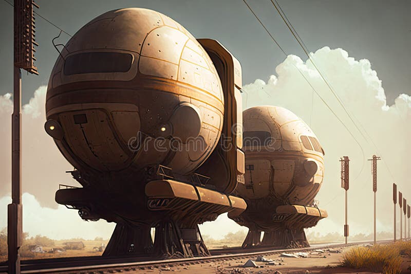 Elevated Track System, Transporting Cargo Pods with No Visible Means of ...