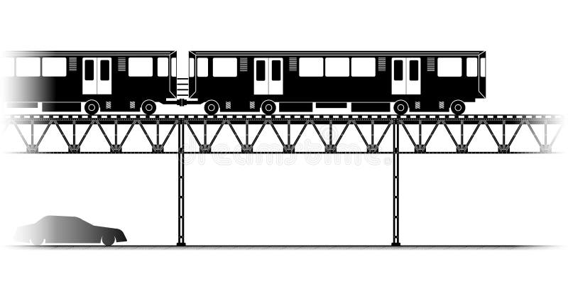 The Elevated Train in Chicago Stock Vector - Illustration of color ...