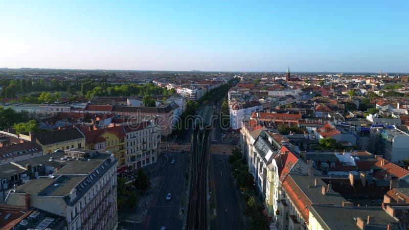 Elevated Trainstation Eberswalder in Berlin. Dramatic Aerial View ...