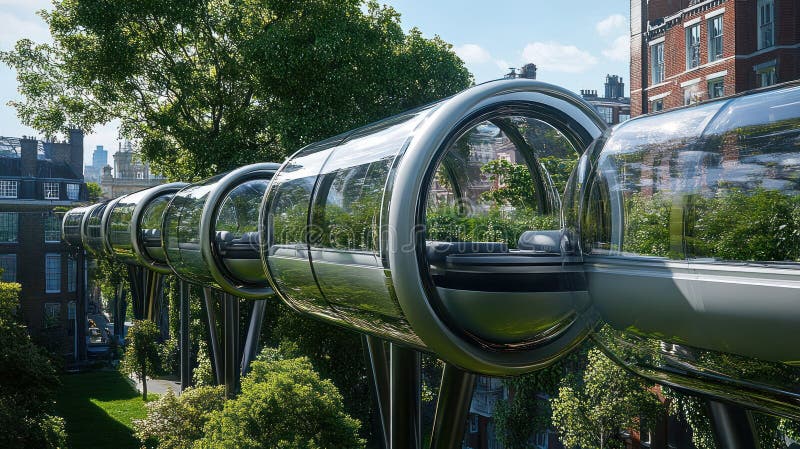 Concept Elevated Transparent Tube Transport System Stock Illustration ...