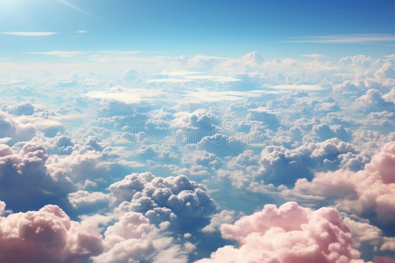 Elevated View Against Cloud Current Backdrop Serene High Altitude ...