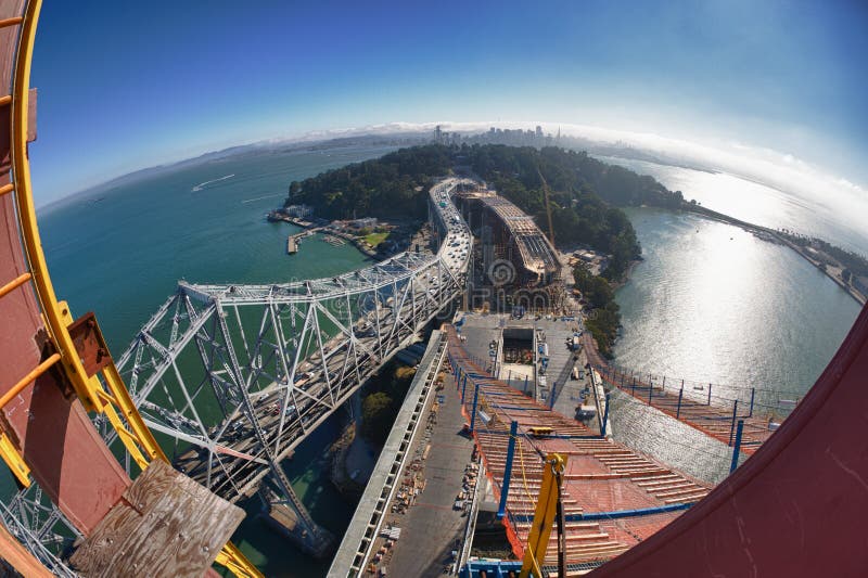 Elevated View of the Bay Bridge Stock Image - Image of development ...