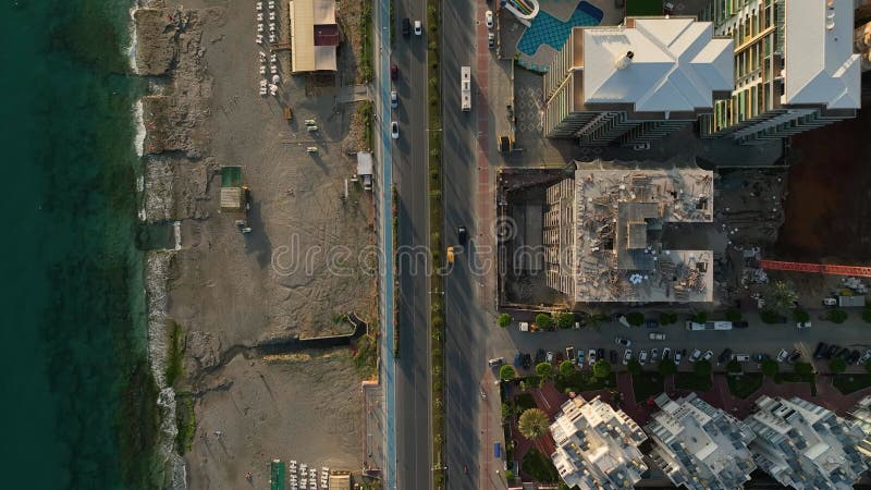 Elevated View: Captivating Aerial Shot of a Waterfront Construction ...