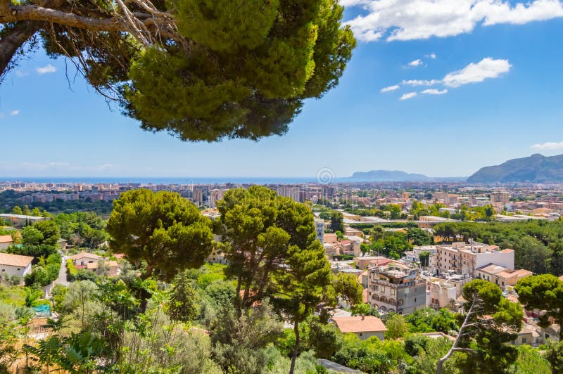 Elevated View of the City of Palermo Stock Photo - Image of beach ...
