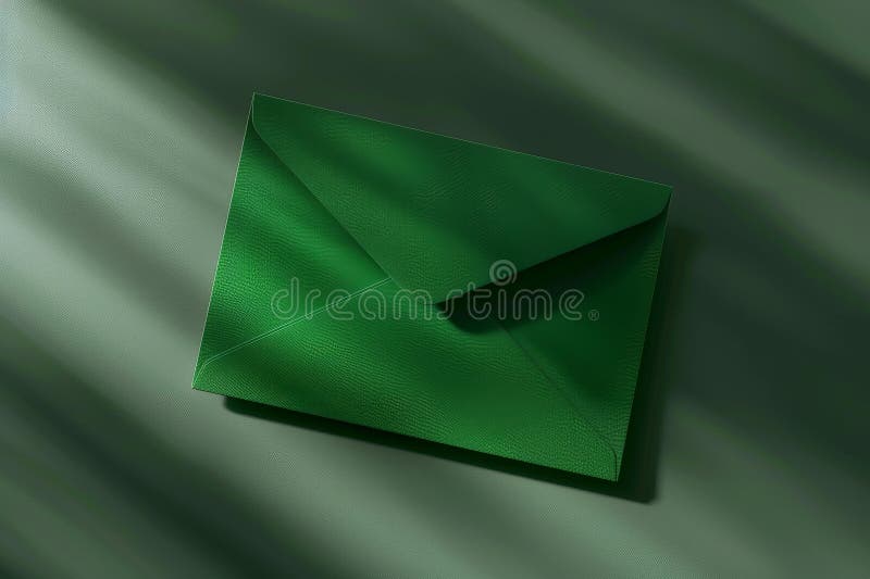 Green Envelope with Artistic Shadows on Surface Stock Illustration ...