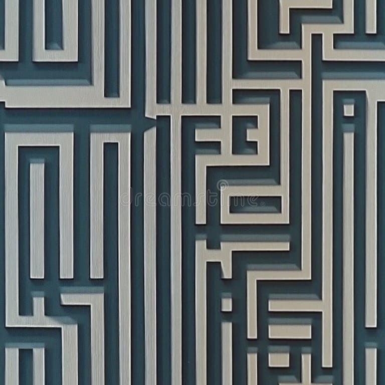 Complex Grey Labyrinth Creating Intricate Path and Challenging Puzzle ...