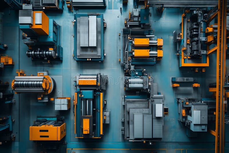 Elevated View of a Cutting-edge Machining Facility Showcasing Advanced Equipment Stock Image ...