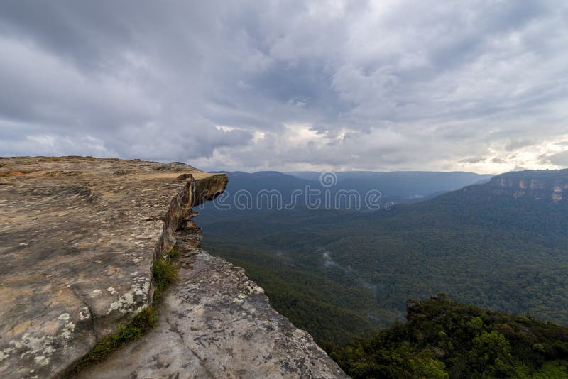 Elevated View of Deep Rugged Valley and Rolling Hills from a Rocky ...