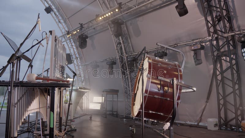 An Engaging Dynamic Stage Setup that Features a Large Drum within a ...