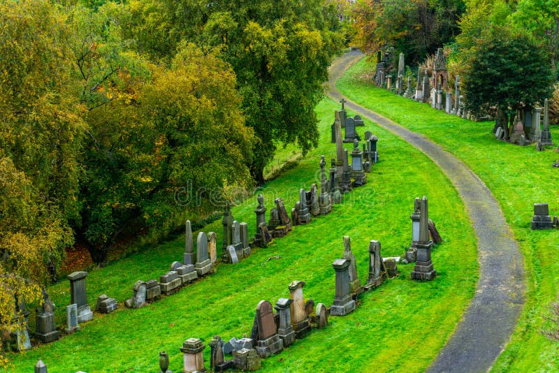 An Elevated View of a Gravel Path Winding through a Necropolis Stock ...