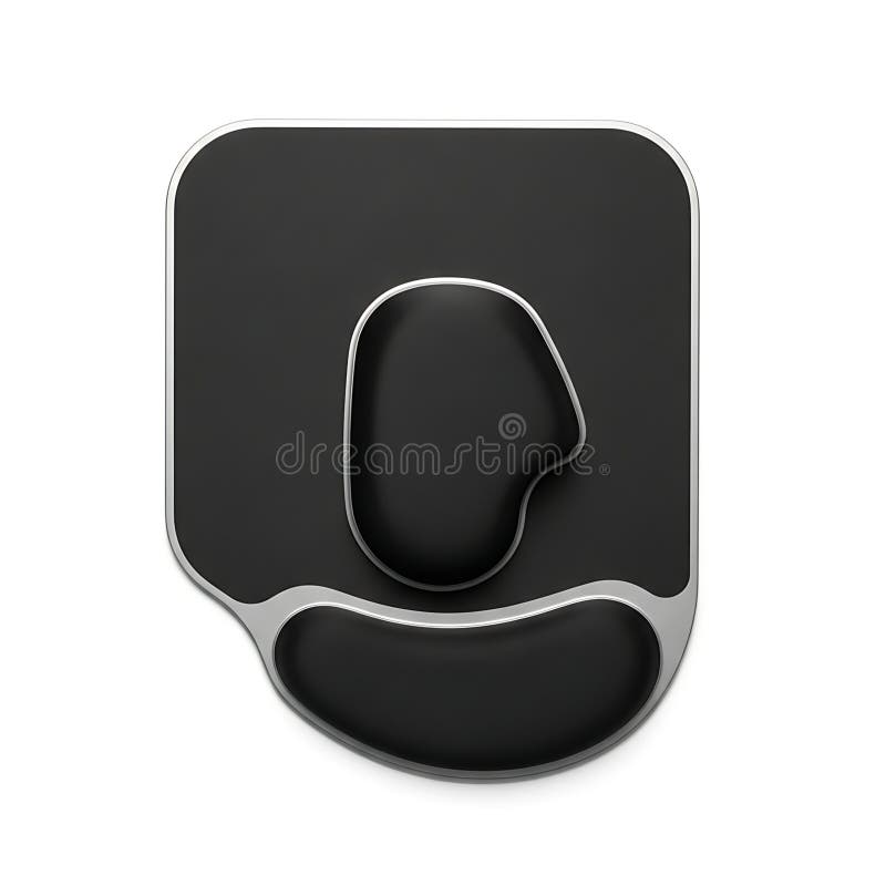 Elevated View of a Mouse Pad with Wrist Rest Featuring a Silver Trim on ...
