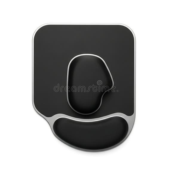 Elevated View of a Mouse Pad with Wrist Rest Featuring a Silver Trim on ...