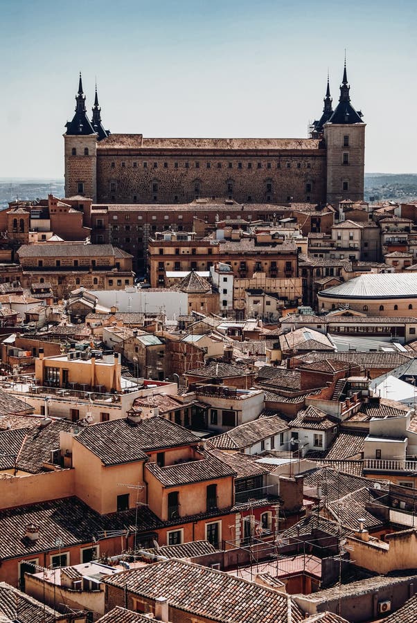 Panoramic View of the Alcazar of Toledo Stock Photo - Image of alcazar ...