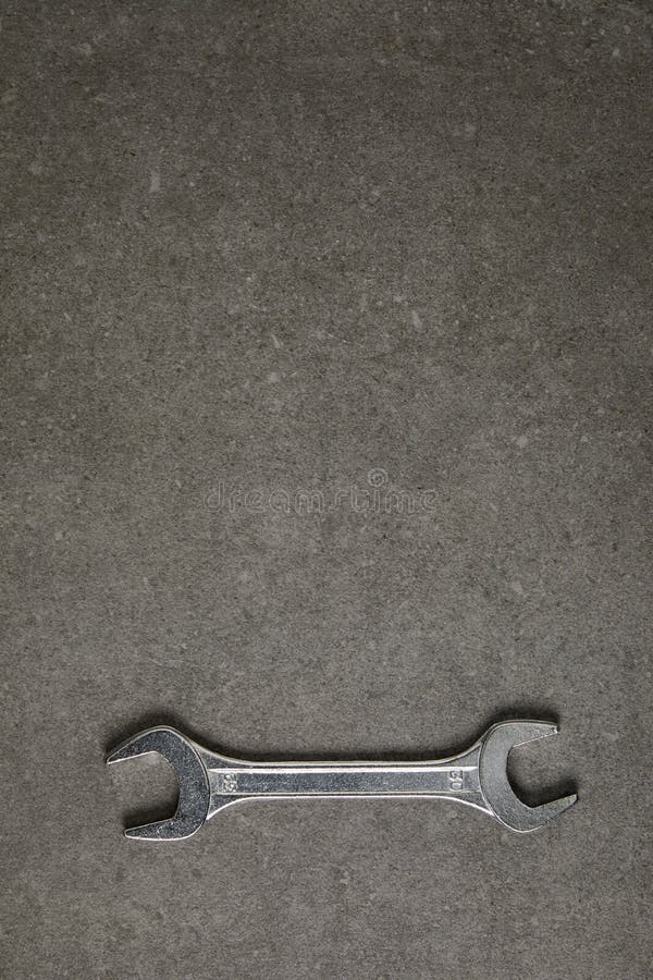 Elevated View of Spanner on Gray Surface Stock Photo - Image of gray ...