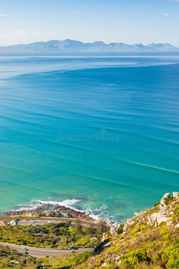 Elevated View of St James Coastal Town in False Bay, Cape Town Stock ...