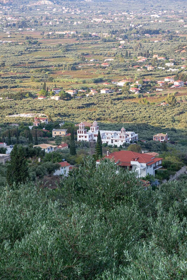 Elevated Views of Eleftherotria Monastery Stock Image - Image of greek ...