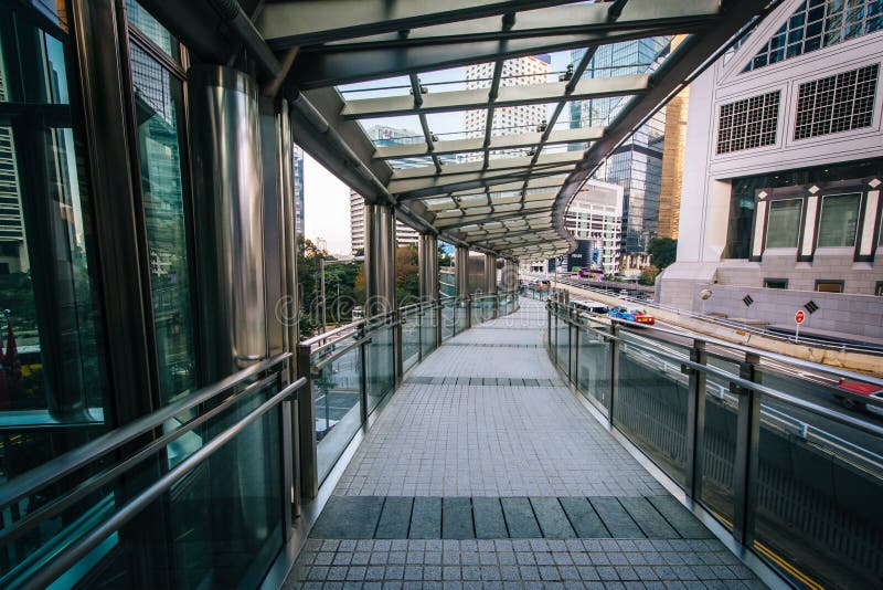 Elevated Walkway at Central, in Hong Kong, Hong Kong. Stock Photo ...