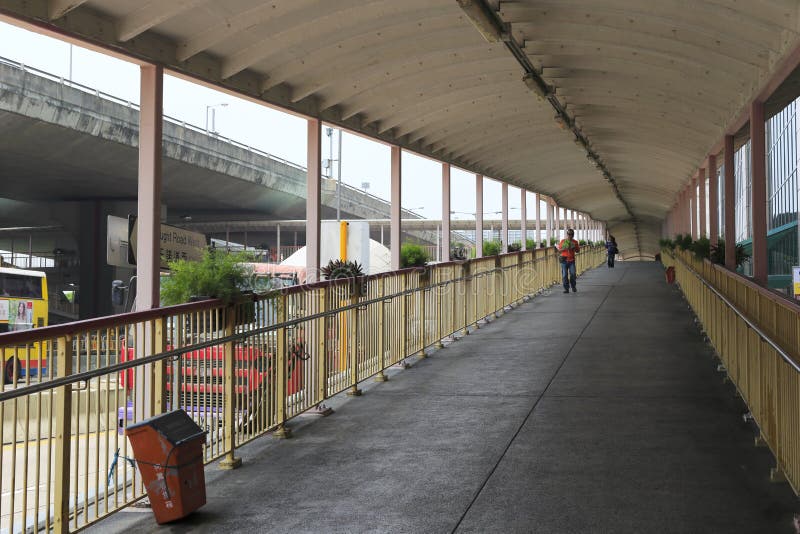 Elevated Walkway Between Two Buildings Stock Image - Image of walkway ...