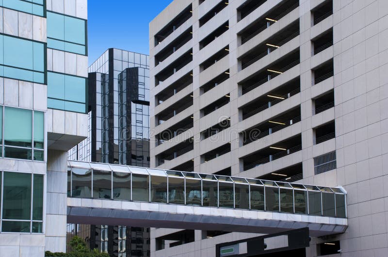 Elevated Walkway between Two Buildings Stock Image - Image of walkway ...