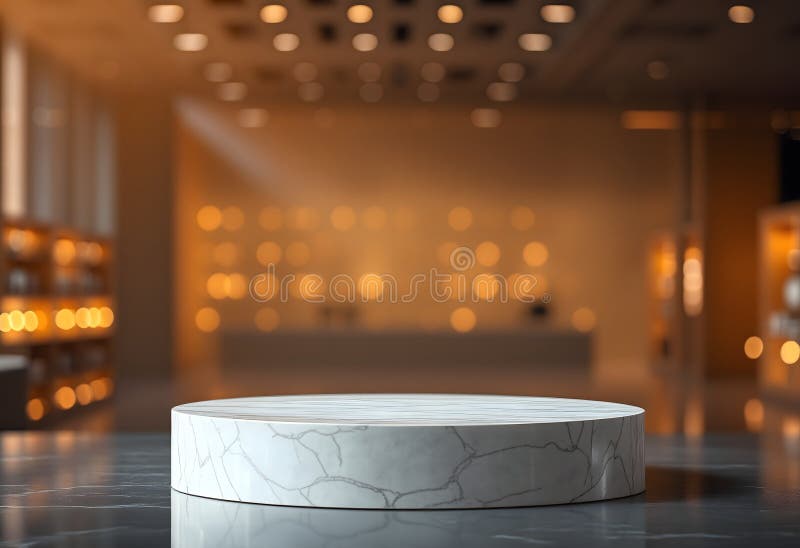 Elevated White Cylinder Product Stage Stock Illustration - Illustration ...