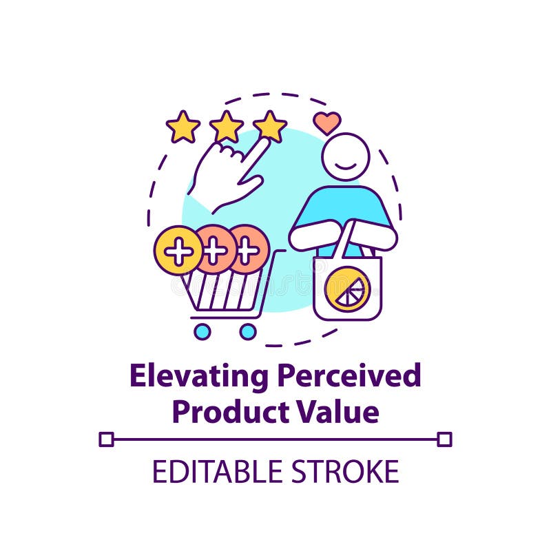Elevating Perceived Product Value Concept Icon Stock Vector ...