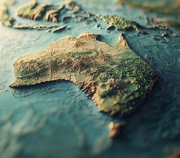 An Elevation-color Map of Australia Stock Image - Image of geography ...