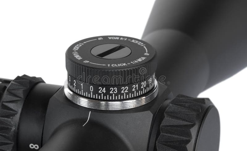 Elevation Dial on a Rifle Scope Stock Photo - Image of elevation, metal ...