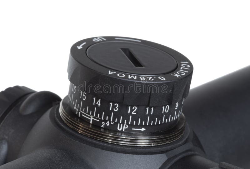 Elevation Dial on a Sniper Scope Stock Photo - Image of rilfe, rifle ...