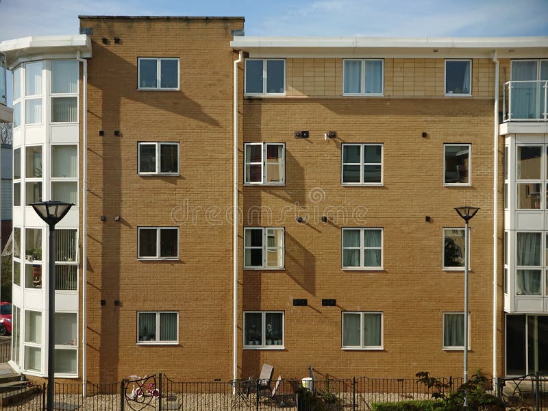 Elevation Facade of an Apartment Flat in a Residential Area Stock Image ...