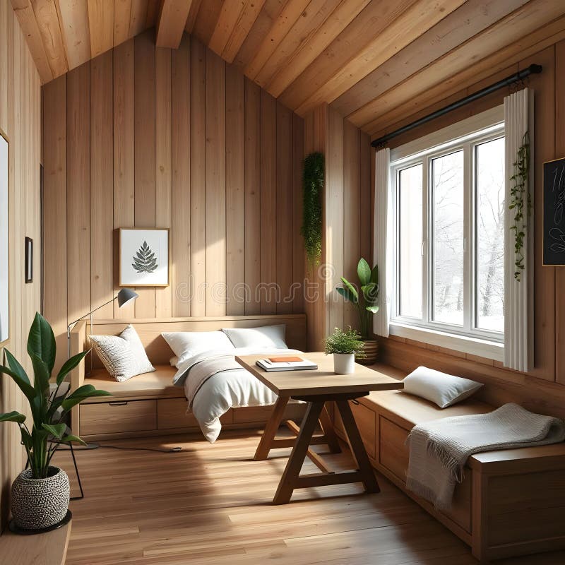 Elevation Rendering of a Z-shaped Study Table with Built-in Wall ...