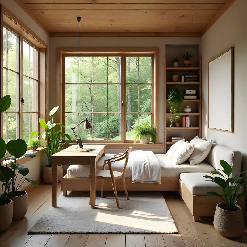 Elevation Rendering of a Z-shaped Study Table with Built-in Wall ...