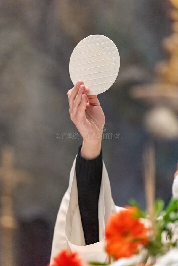 The Holy Bread in the Rite of Eucharist Stock Image - Image of ...