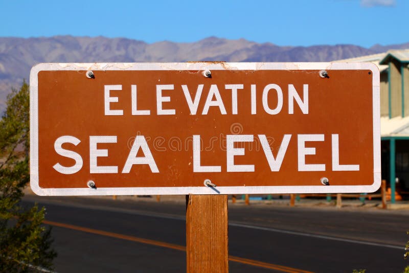 Elevation Sea Level Sign stock image. Image of california - 25569121