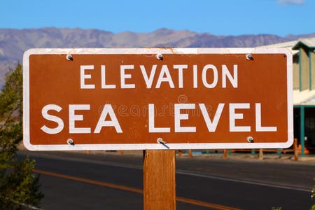 Elevation Sea Level Sign stock image. Image of california - 25569121