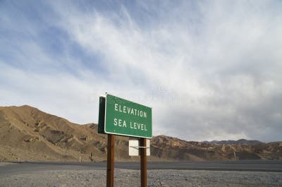 Elevation Sea Level Sign stock image. Image of elevation - 28756189