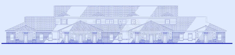 Elevations Drawing of Office Building Suites Stock Illustration ...