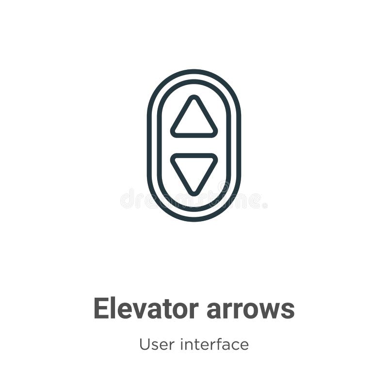 Elevator Arrows Outline Vector Icon. Thin Line Black Elevator Arrows ...