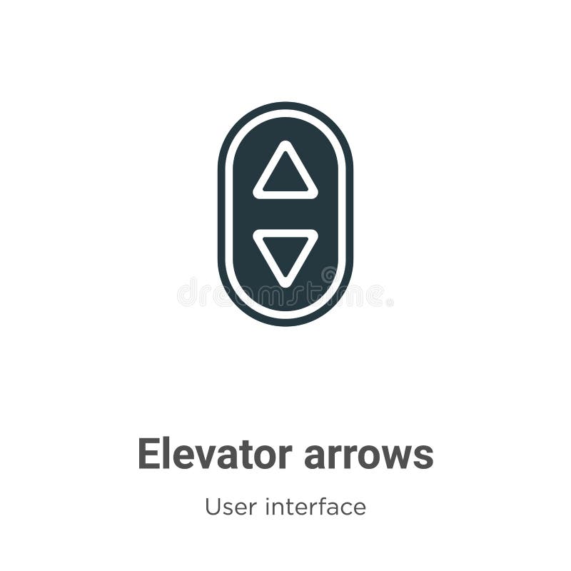 Elevator Arrows Vector Icon on White Background. Flat Vector Elevator ...