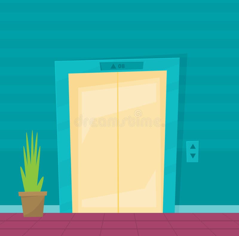 Elevator in the Building. Flat Vector Illustration Stock Vector ...
