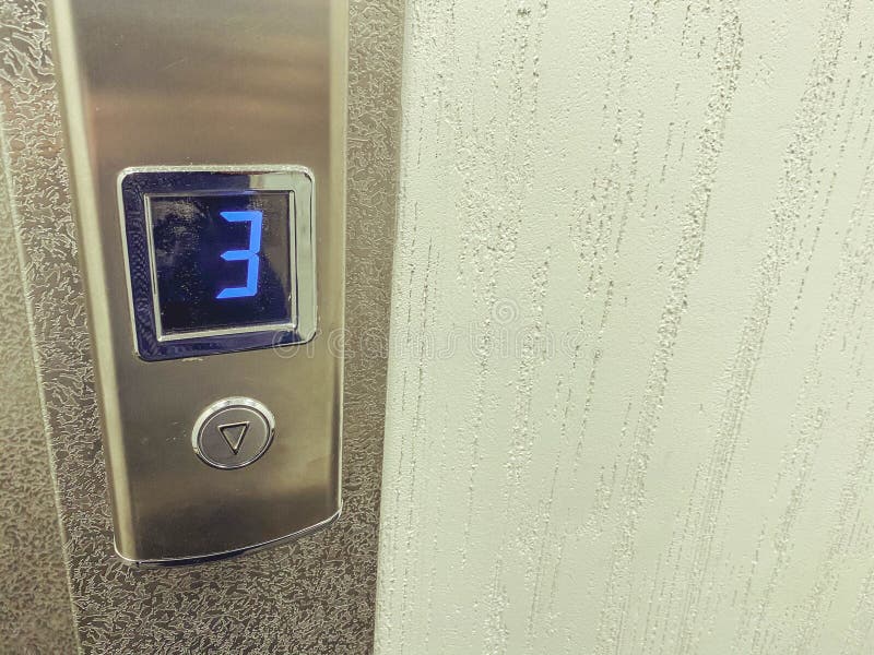 Elevator Button in a Multi-storey Building. the Elevator on the Third ...