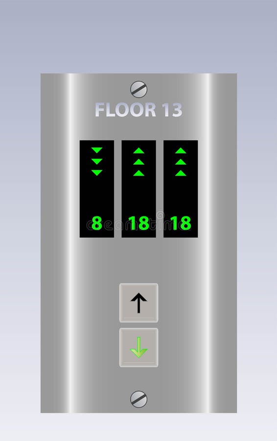 Elevator Button Up and Down Direction Stock Illustration - Illustration ...