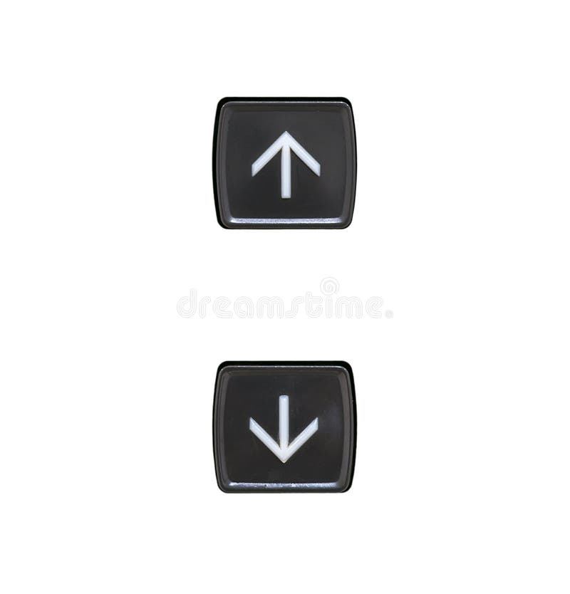 Elevator Button Up and Down Direction Stock Photo - Image of point ...