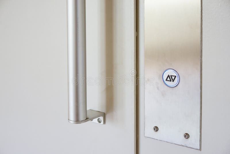 Elevator Button on Whte Wall. Elevator Button Up and Down Direction ...