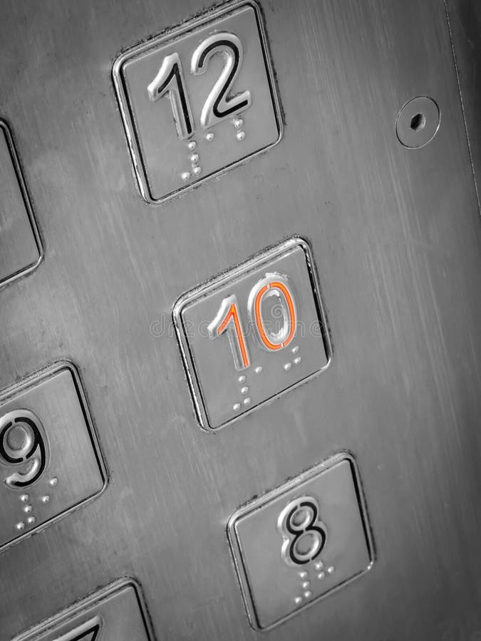 Elevator buttons stock image. Image of chrome, number - 27235813