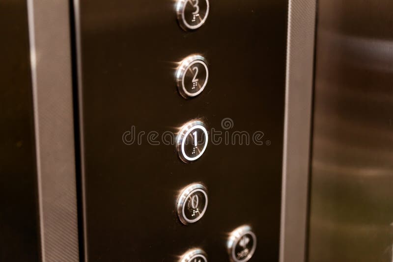 Modern Moving Elevator In Shopping Center. Glass Lift. Stock Image ...