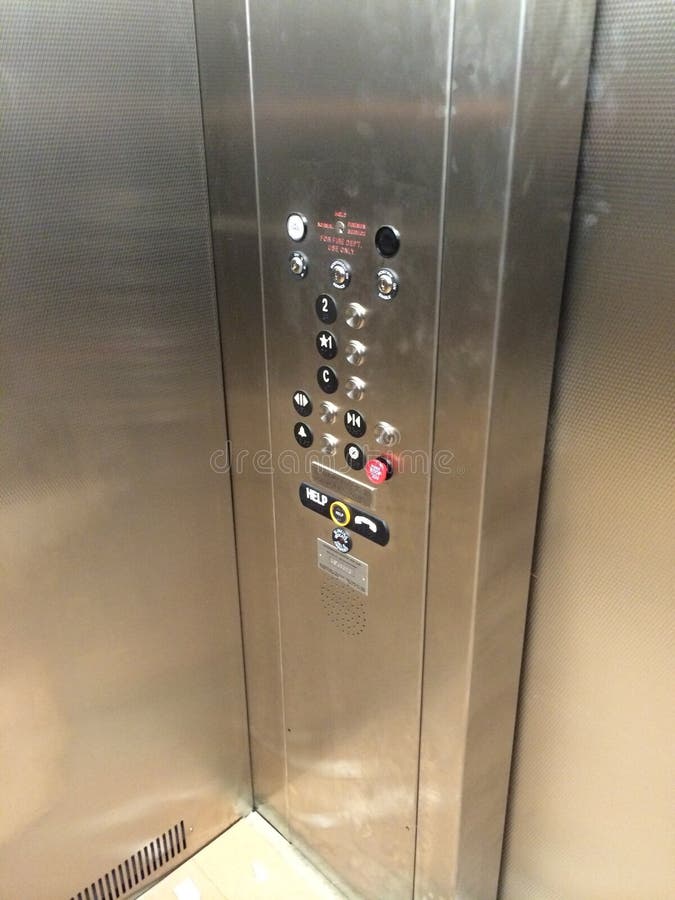 Elevator Buttons, Dirty Stainless Steel Elevator Interior Stock Image ...