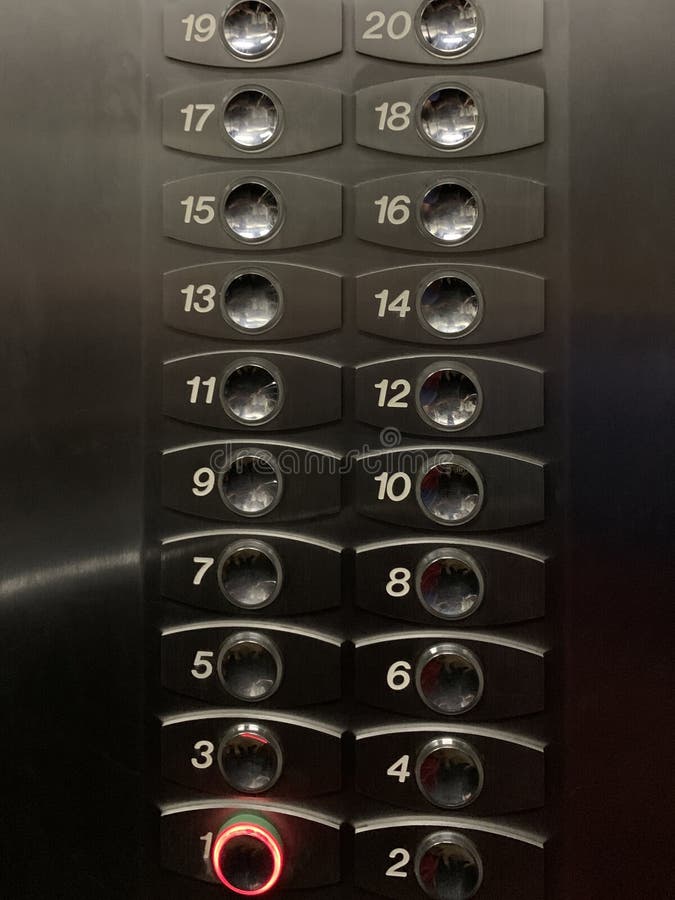 Elevator Buttons in a Multi-storey Building. High-speed Elevator ...