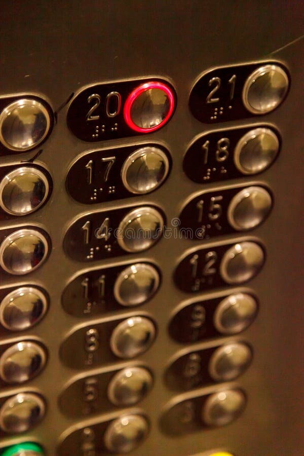 Elevator Buttons with the Number 20 Enabled Stock Image - Image of ...