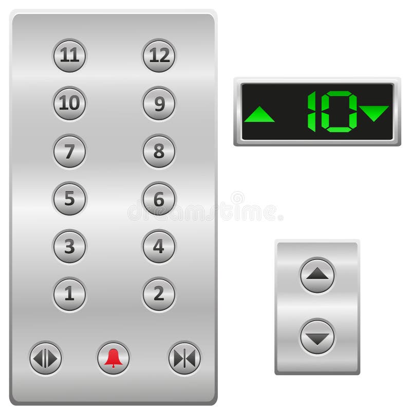 Elevator Buttons Panel Vector Illustration Stock Vector - Illustration ...