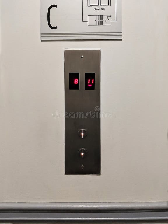 Elevator Buttons Up and Down. the Modern Button Panel on a Wall Stock ...
